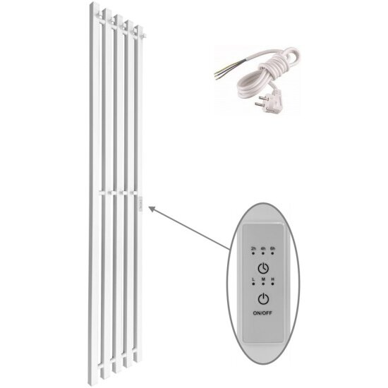 Полотенцесушитель электрическийд Маргроид INARO профильный 1500х240 правый, скр. монтаж, СНШ, белый матовый(RAL 9016), (Ferrum, 8 крючков)