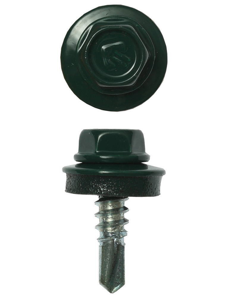 ЗУБР СКМ 6005, 19 х 5.5 мм, зелёный насыщ, 2500 шт, кровельный саморез, Профессионал (4-300310-55-019-6005)