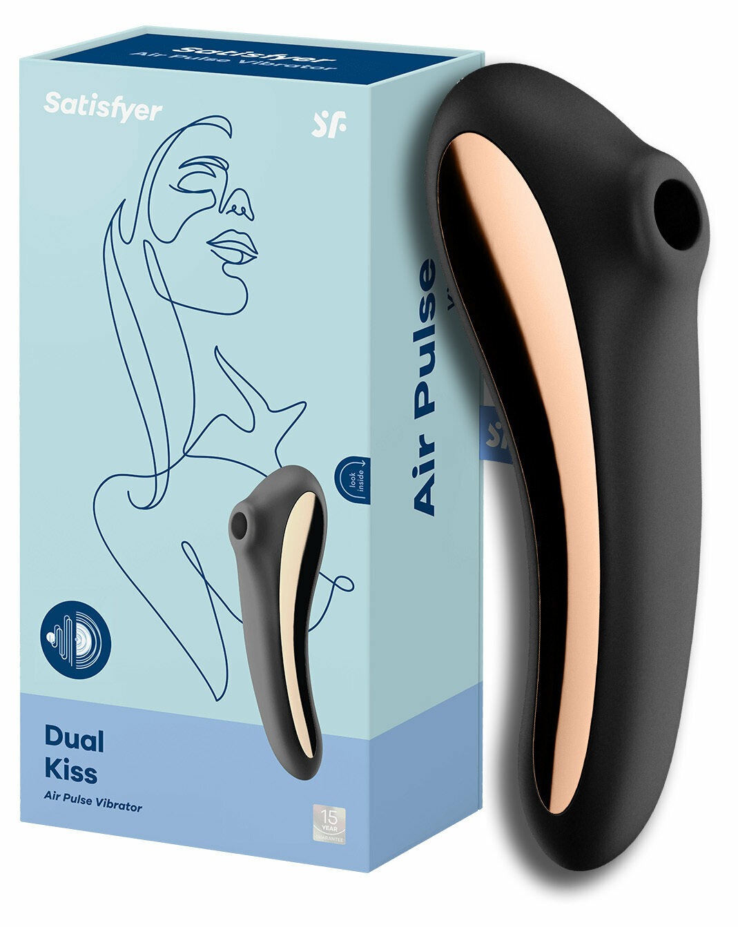 Satisfyer Dual Kiss вакуумный клиторальный стимулятор с вибрацией Сатисфаер вакумный вибратор женский