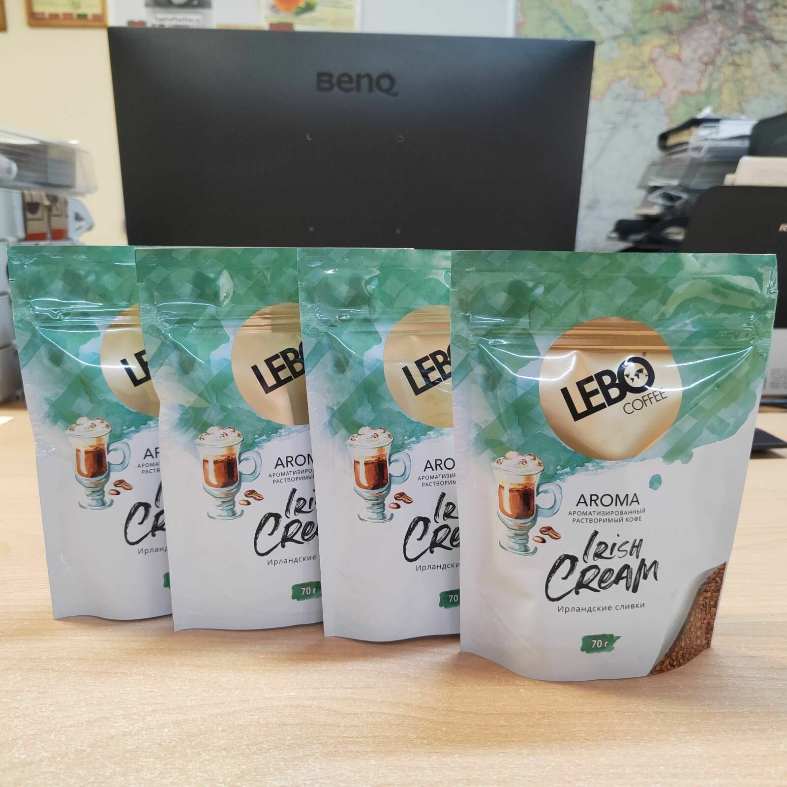 Кофе 280г LEBO AROMA Irish Cream ароматизированный сублимированный. Набор из 4-ух пачек по 70г