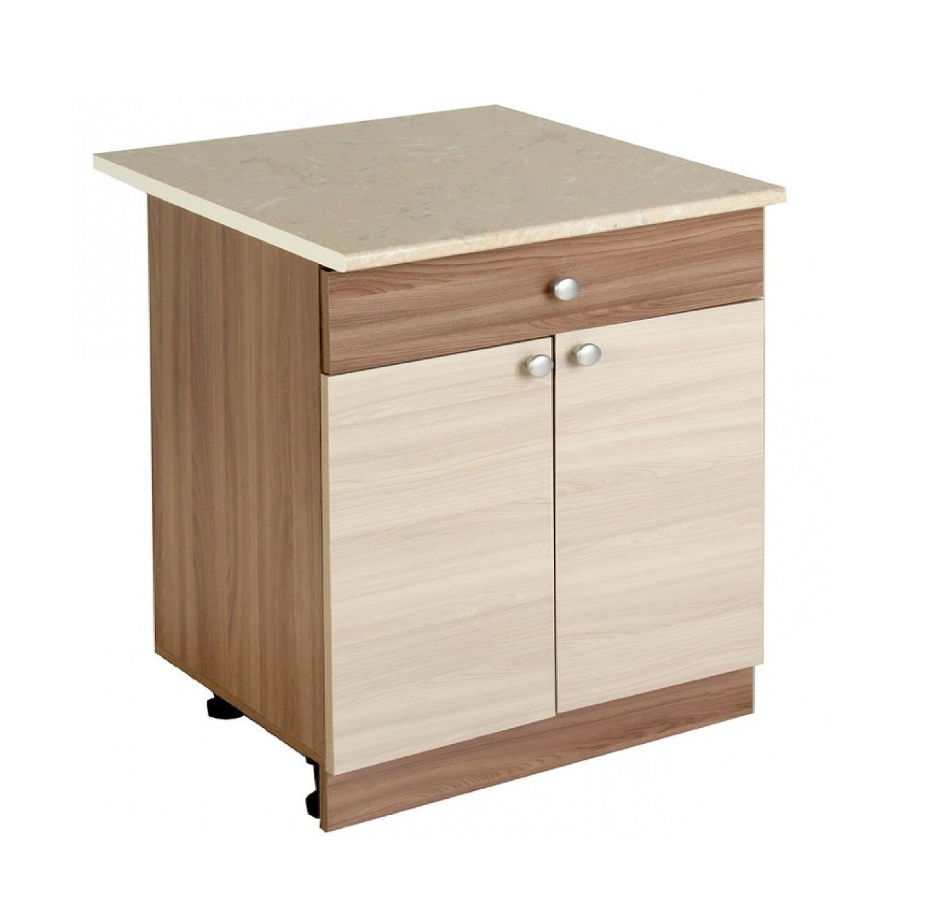 Н800-1Я нижний модуль кухня Шимо (80х60/40х85 см), Ясень шимо темный/светлый, ст-ца Оникс