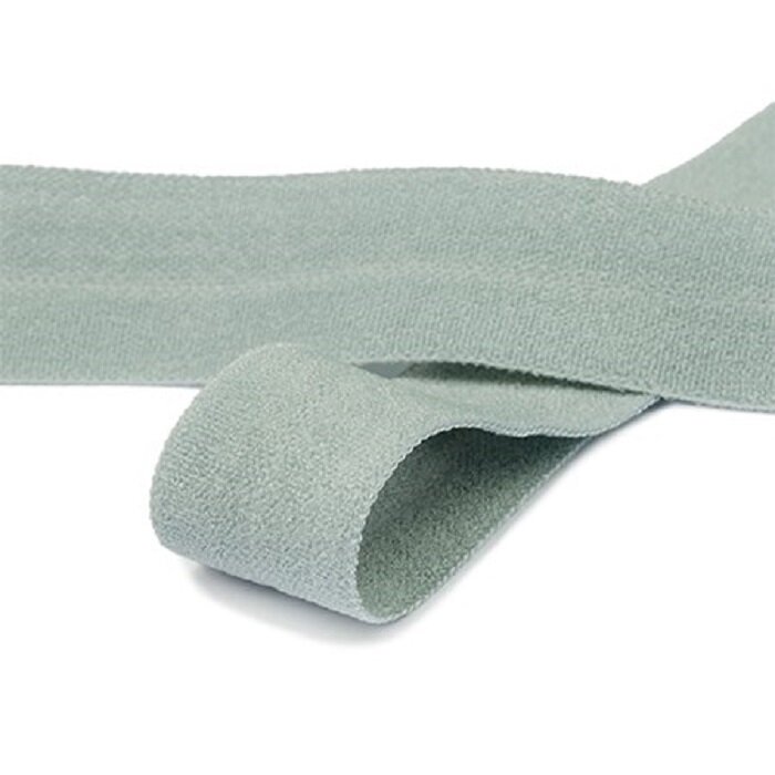 Резинка окантовочная трикотажная (бейка эластичная) матовая шир.15мм цв.319 серый упак. 50 м.