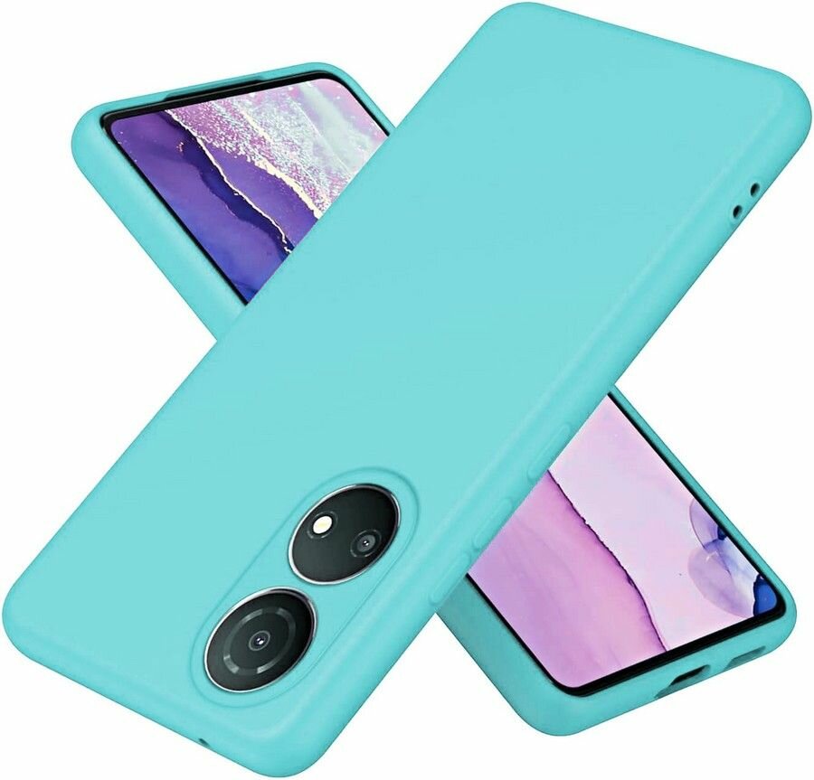 Силиконовая накладка Silky soft-touch для Huawei Honor X7B бирюзовый