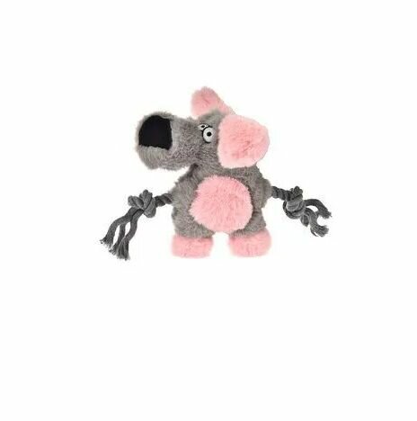 HOMEPET Игрушка для собак Собачка плюш с канатами, с пищалкой, 22х16 см