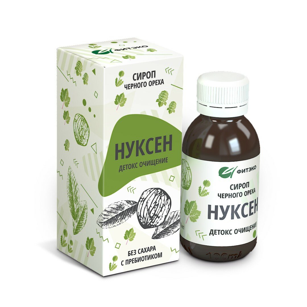 Сироп Черного Ореха "Нуксен" Детокс для Очищения Организма, 125 мл - "Фитэко" / от Аллергии / для Иммунитета