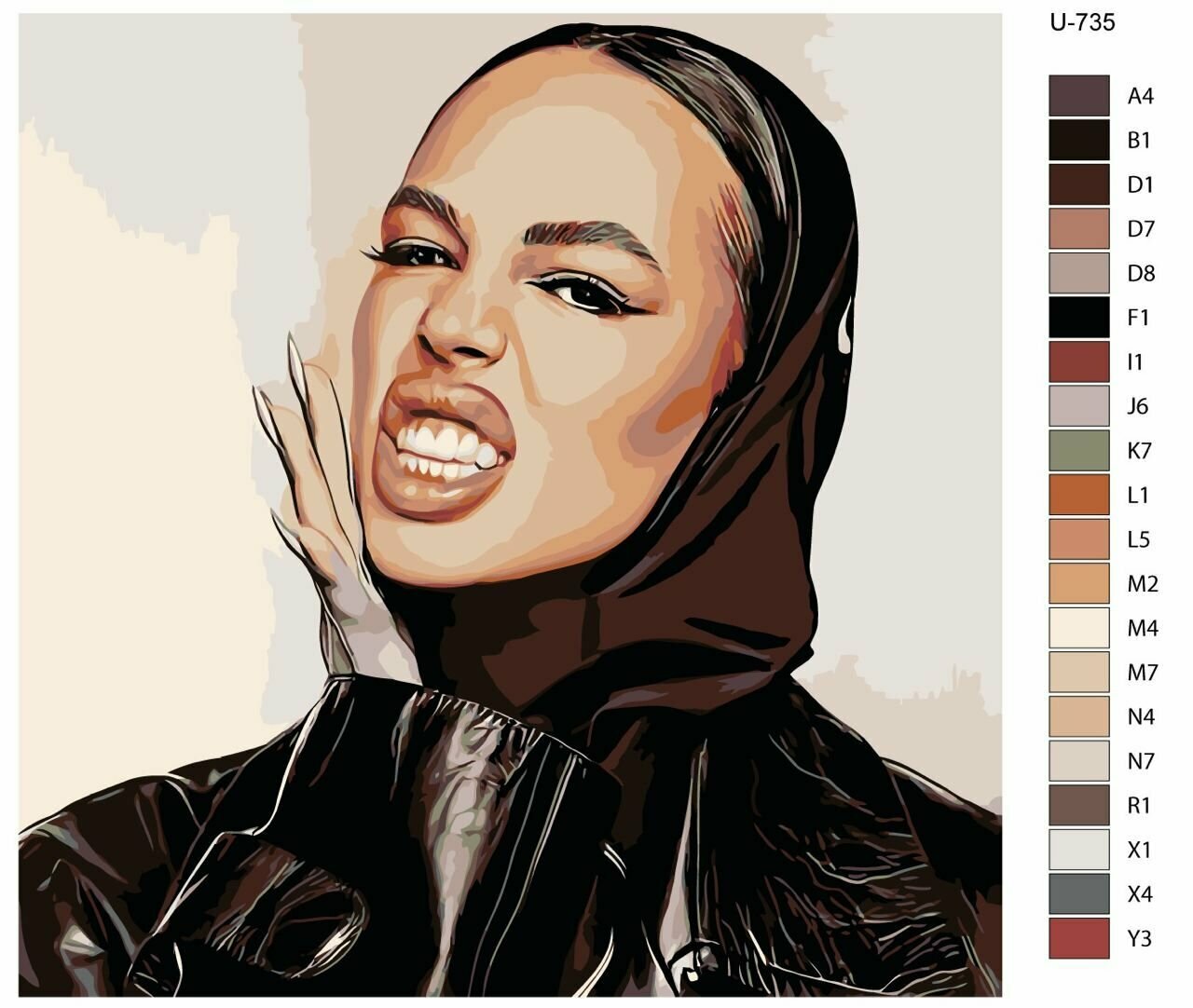 Картина по номерам U-735 "Арт звезды. Инстасамка" 40x40 см