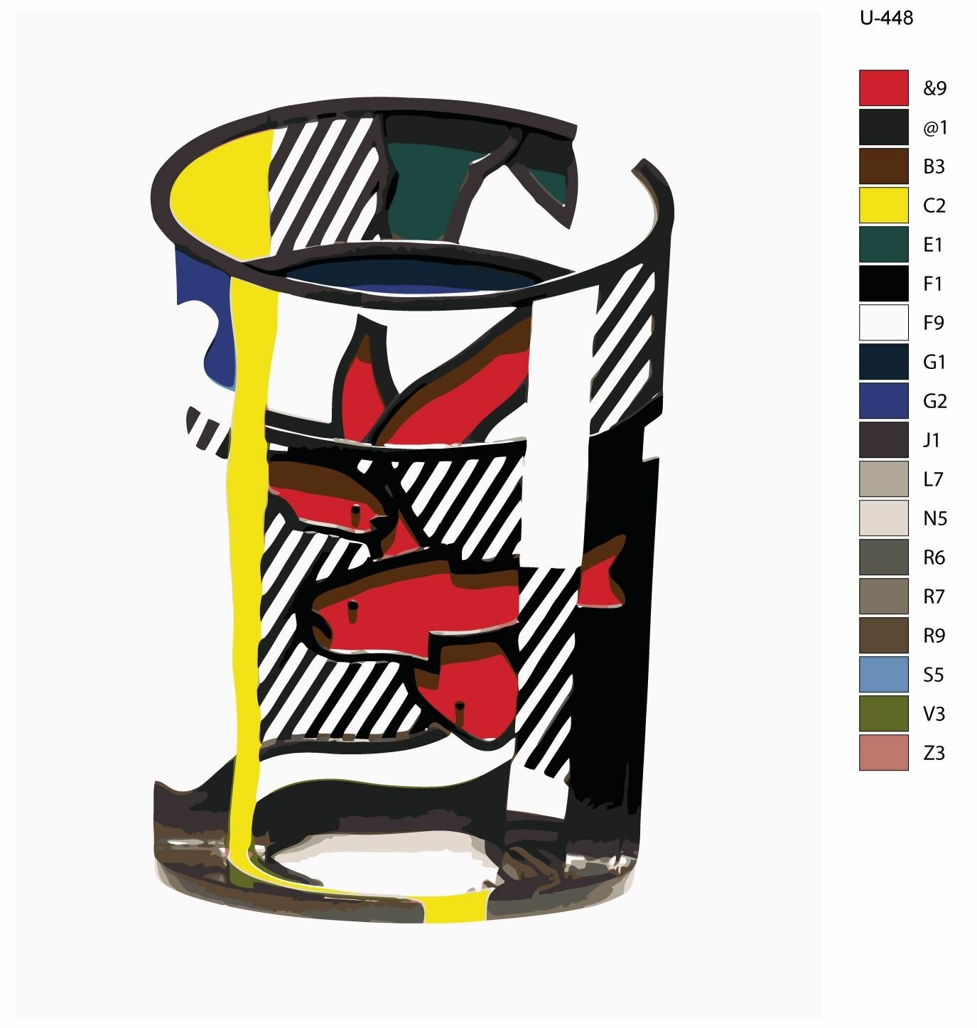 Картина по номерам U-448 "Художник Рой Лихтенштейн. Репродукция картины - Аквариум с золотыми рыбками II" 40x50 см