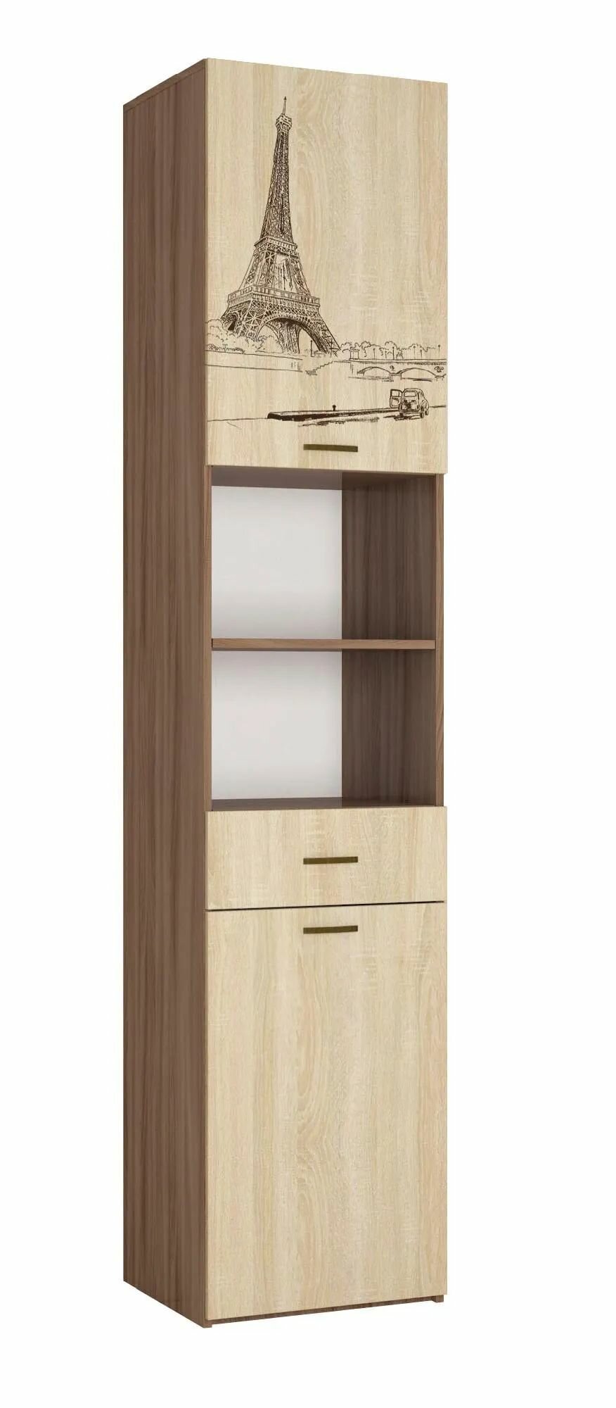 Пенал с ящиками "Орион" Ясень шимо / Дуб сонома