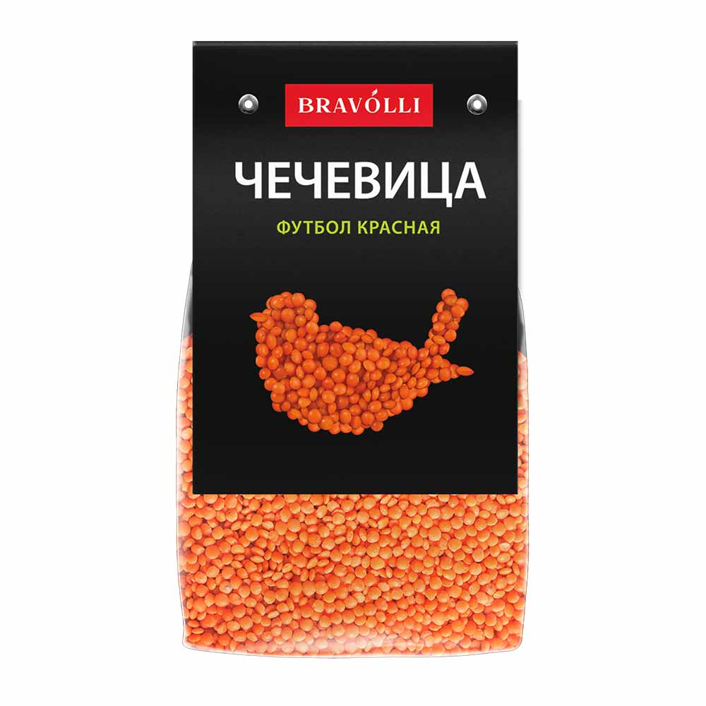 Чечевица Bravolli Футбол красная цельная 350 г