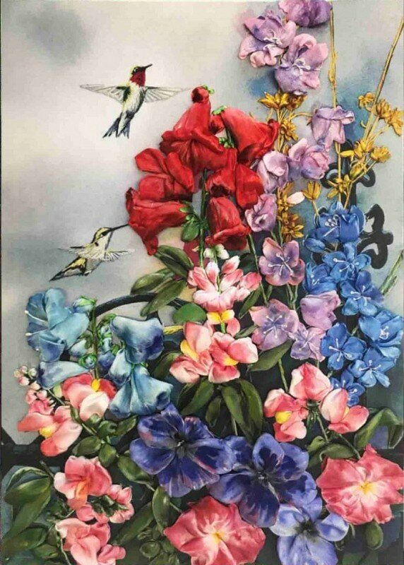 Набор для вышивания Каролинка #КЛ(Н)-3011 Лето, Вышивка лентами, 25.5 х 36.4 см