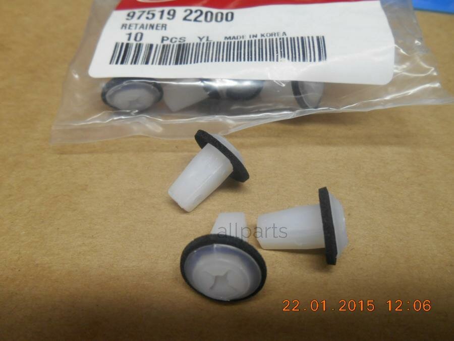 HYUNDAI-KIA 9751922000 Клипса пластмассовая ACCENT, SONATA 05, ATOZ, SCOUPE, PICANTO 05, Rio 11, PREGIO, Picanto 17