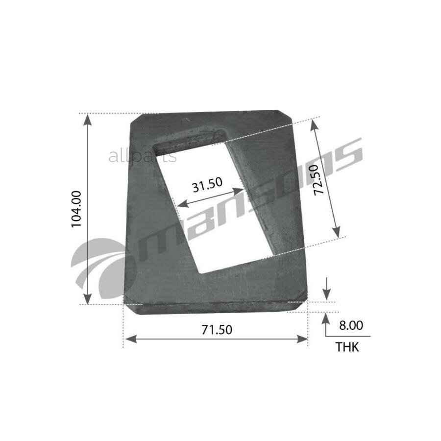 MANSONS 300099 пластина стопорная! (м) пальца рессоры 105x71x5 \BPW