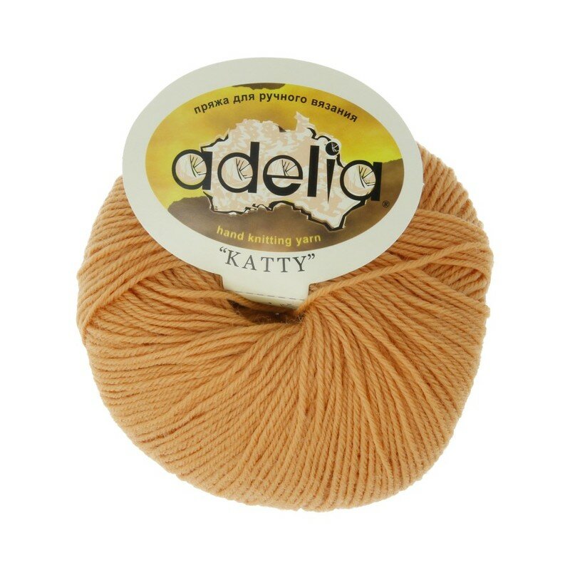 Пряжа ADELIA "KATTY" 100% шерсть 50 г 150 м №04 оранжевый