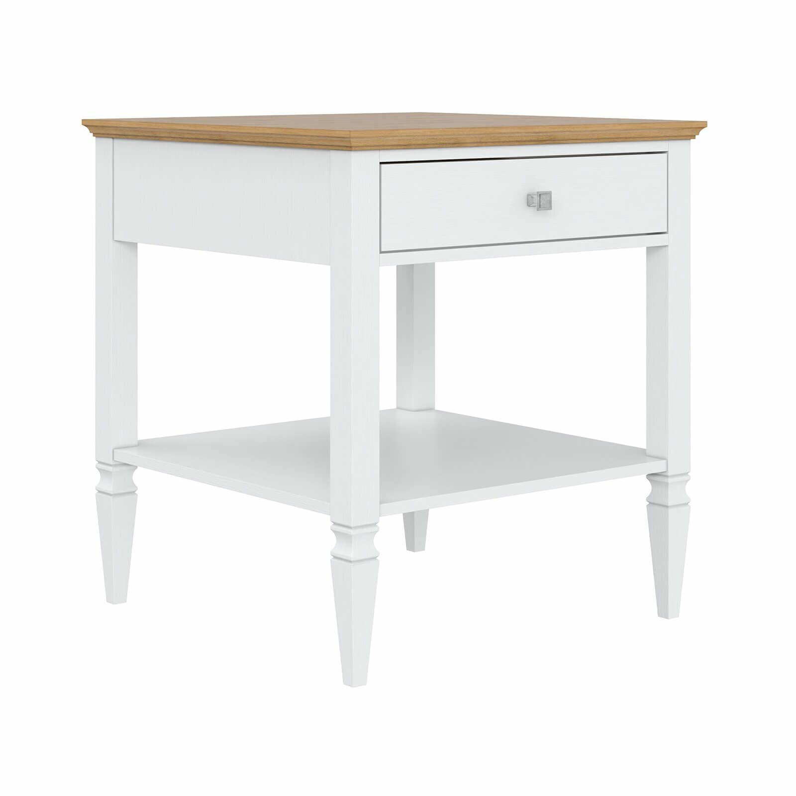 Тумба ММЦ Гостиная Ольса 01 (белый лак+антик №24) (1) из массива сосны