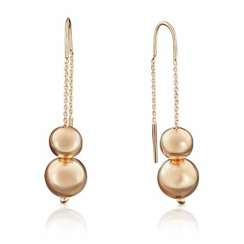 Серьги PLATINA, красное золото, 585 проба