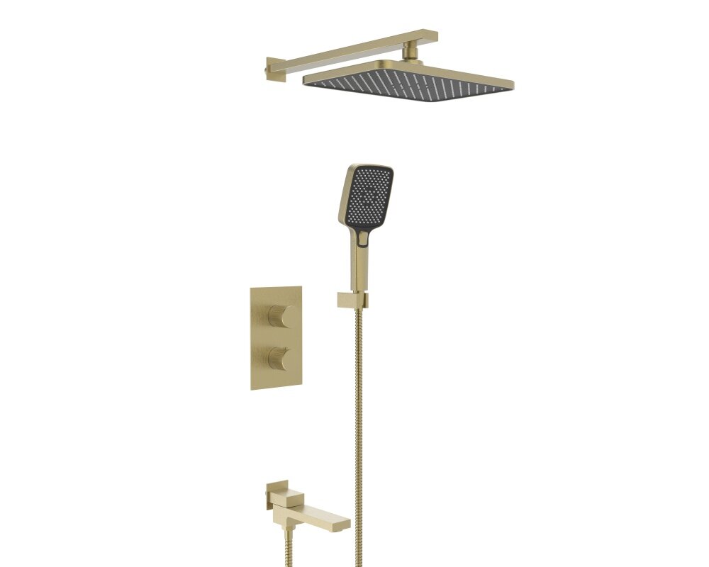 Душевая система с термостатом Vieir V25004-3S матовое золото