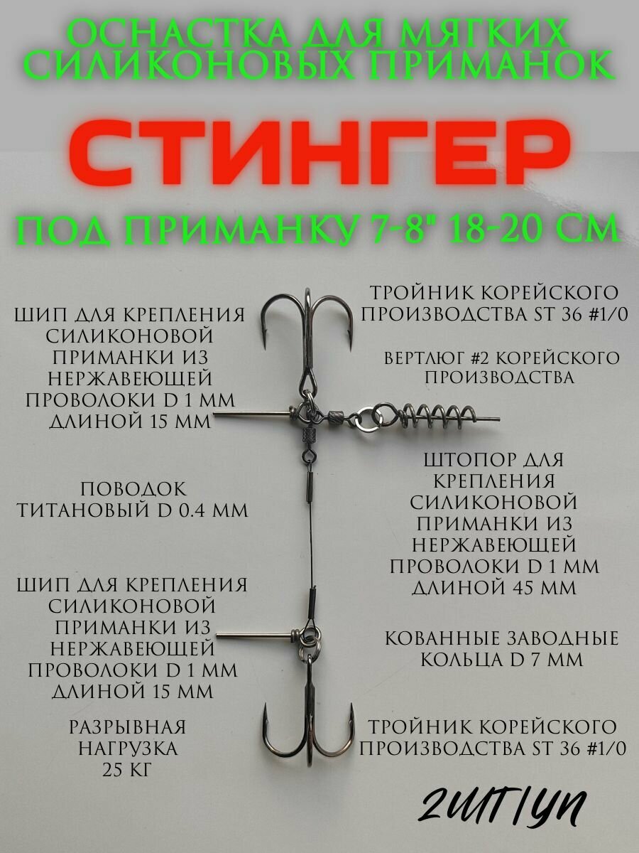 Оснастка для мягких силиконовых приманок Стингер
