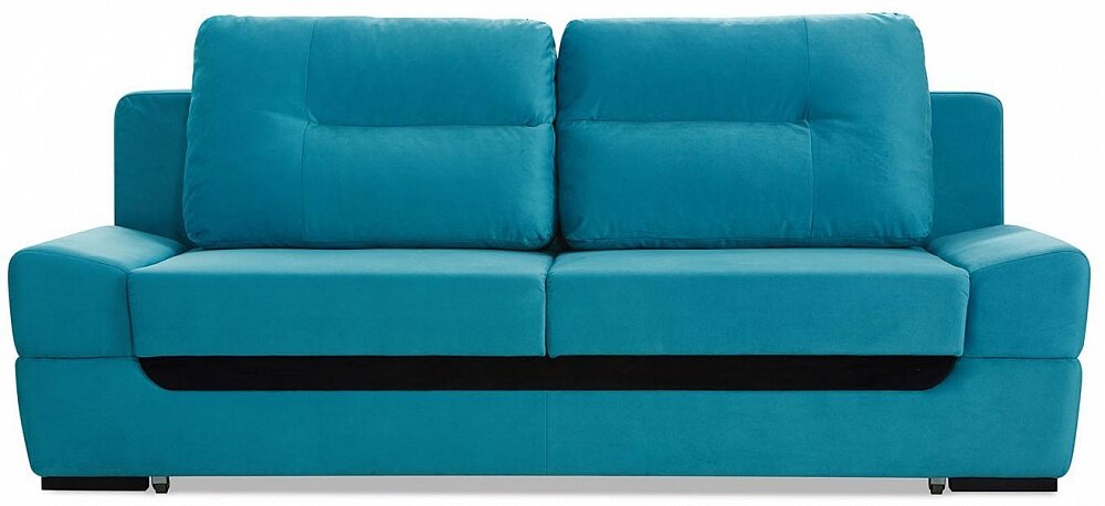 Прямой диван Сохо Бирюзовый Велюр, еврокнижка, 213х95х77 см, с ящиком для белья