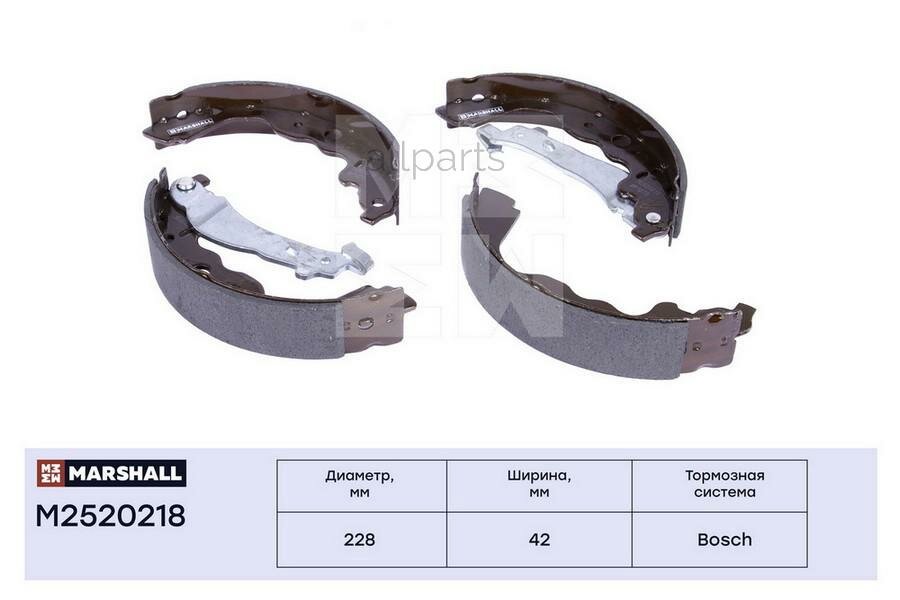 MARSHALL M2520218 Торм. колодки барабанные задн. Lada Largus 12-, Renault Logan I, II 07- / Duster I, II 12 Lada: Largus, Renault: Duster, Logan, Sandero, Ste Marshall M2520218