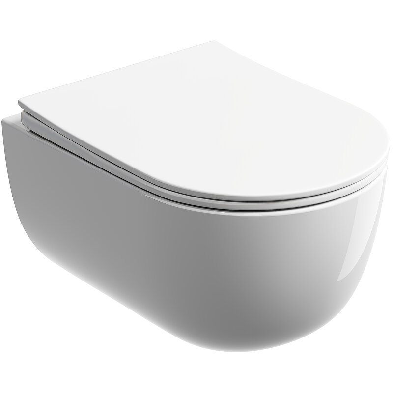 Унитаз Ceramicanova Modena Rimless CN6063 подвесной, безободковый, с сиденьем микролифт, белая глянцевый