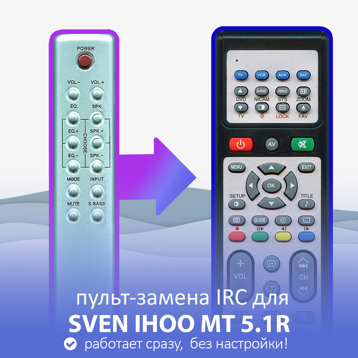 Пульт-замена для SVEN IHOO MT 5.1R