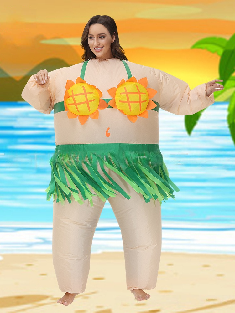 Надувной карнавальный костюм "Танцовщица", полиэстер, зеленый