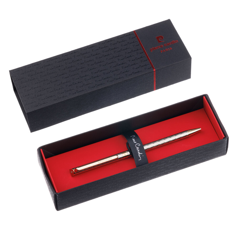 Ручка шариковая Pierre Cardin SLIM. Цвет - серебристый. Подарочная упаковка