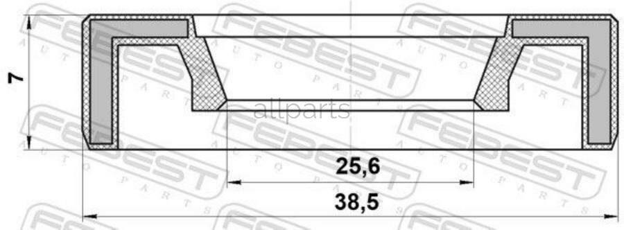 FEBEST 95AAY-27380707X Сальник датчика фаз газораспределения 25.6x38.5x7 RENAULT LOGAN SANDERO I 2005.03-2018.07 [EU] FEBEST 95AAY-27380707X