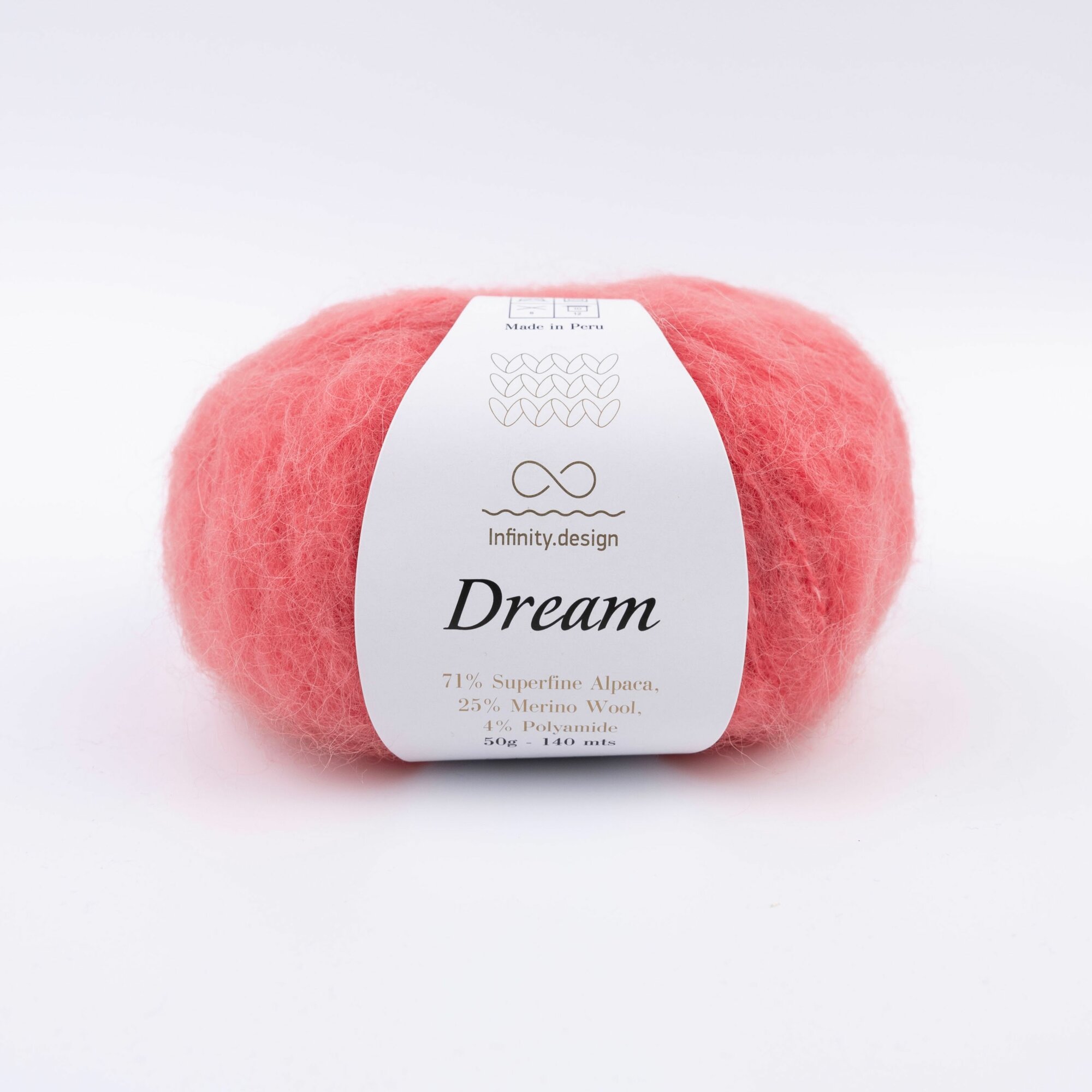 Пряжа INFINITY Dream 4216 (2 мотка), 71% альпака, 25% мериносовая шерсть, 4% полиамид, 50г, 140мм