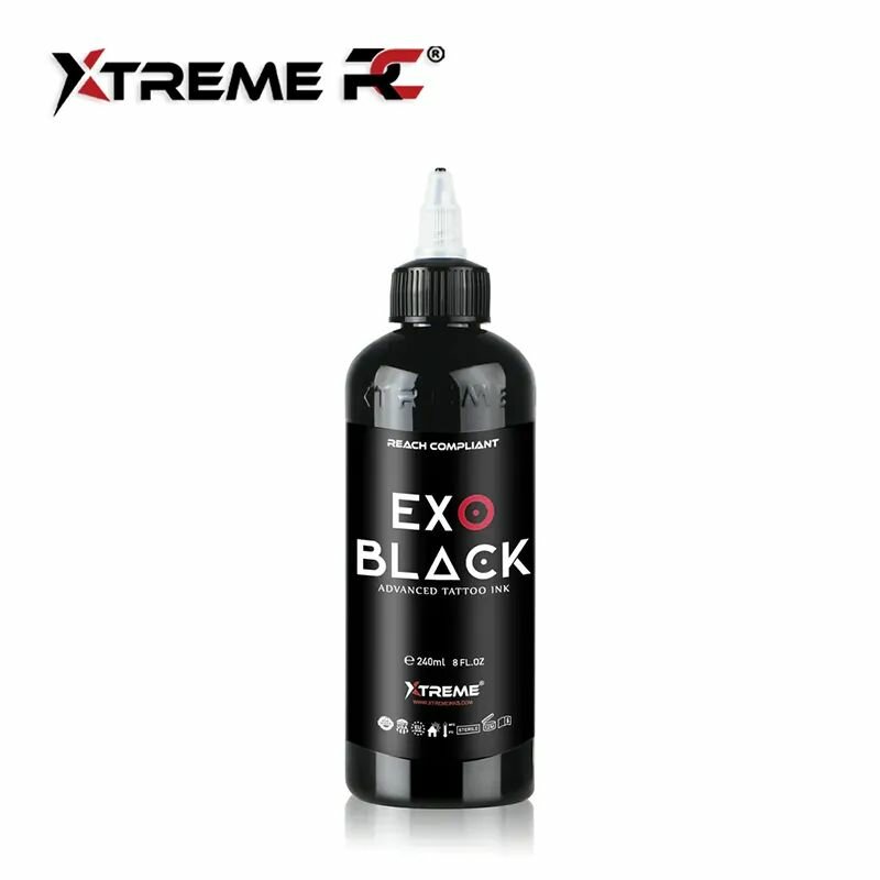 Тату краска чёрная EXO BLACK Xtreme Ink, 240мл