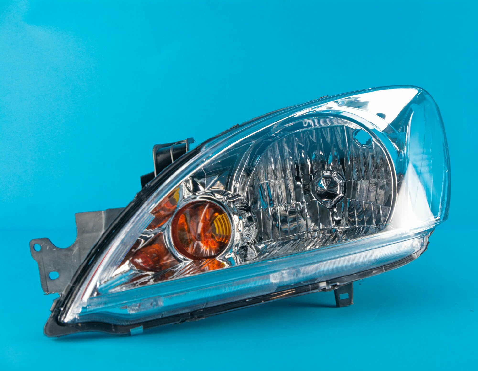 Фара Mitsubishi Lancer Мицубиси Лансер IX поколения, года 2003-2007, 1 шт. под механический корректор галогенная передняя левая