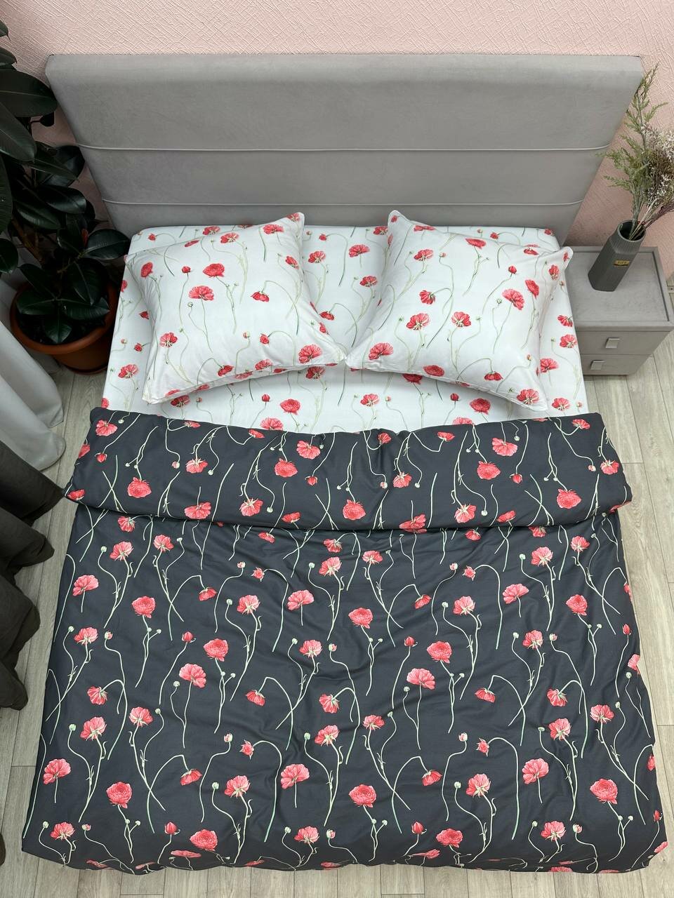 Комплект постельного белья Milo's, перкаль, 2-спальный, 100% хлопок, 70х70 наволочки с молнией