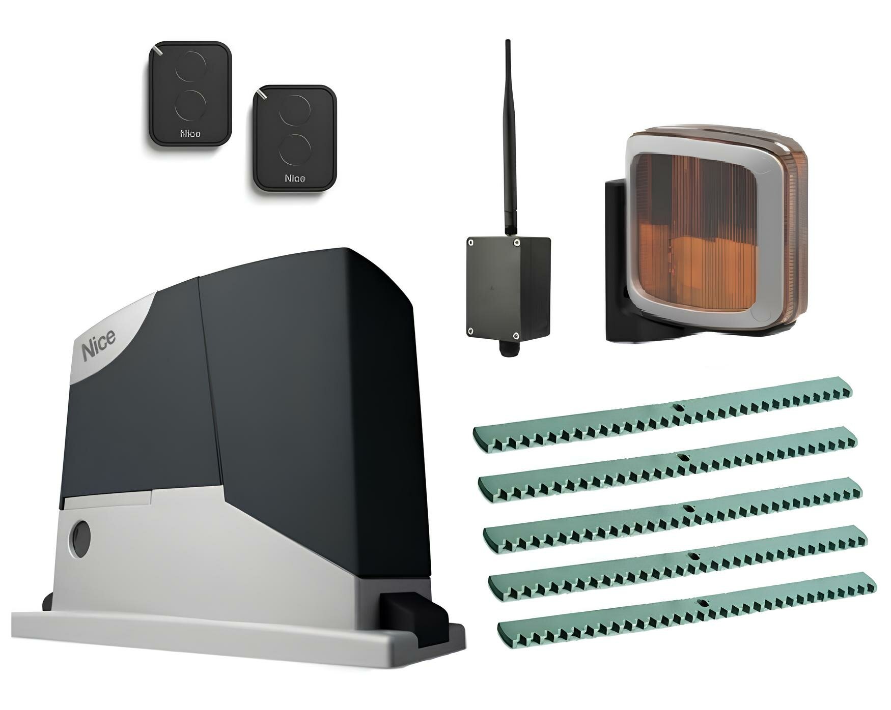 Автоматика для откатных ворот RD400KCE L5-BT, комплект: привод, лампа, 2 пульта, Bluetooth-модуль, 5 реек