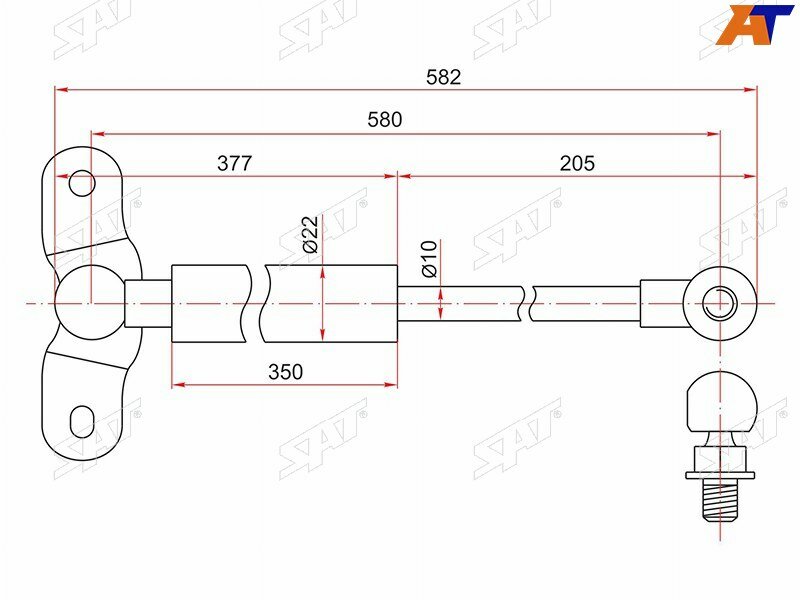 Амортизатор крышки багажника HONDA ODYSSEY RA6 99-03 RH