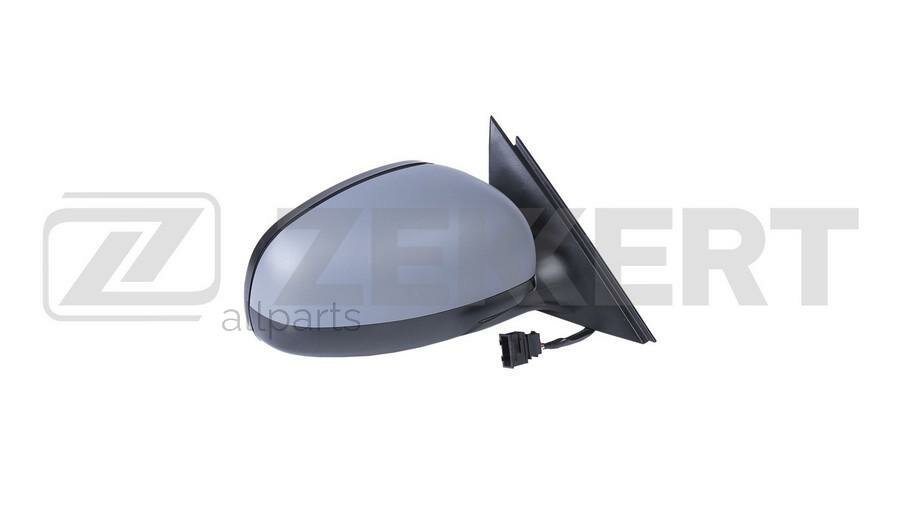 ZEKKERT SP-4009 Зеркало в сборе правое / грунтованное / выпуклое / эл регул / с подогр Skoda Fabia (542) 06- Fabia