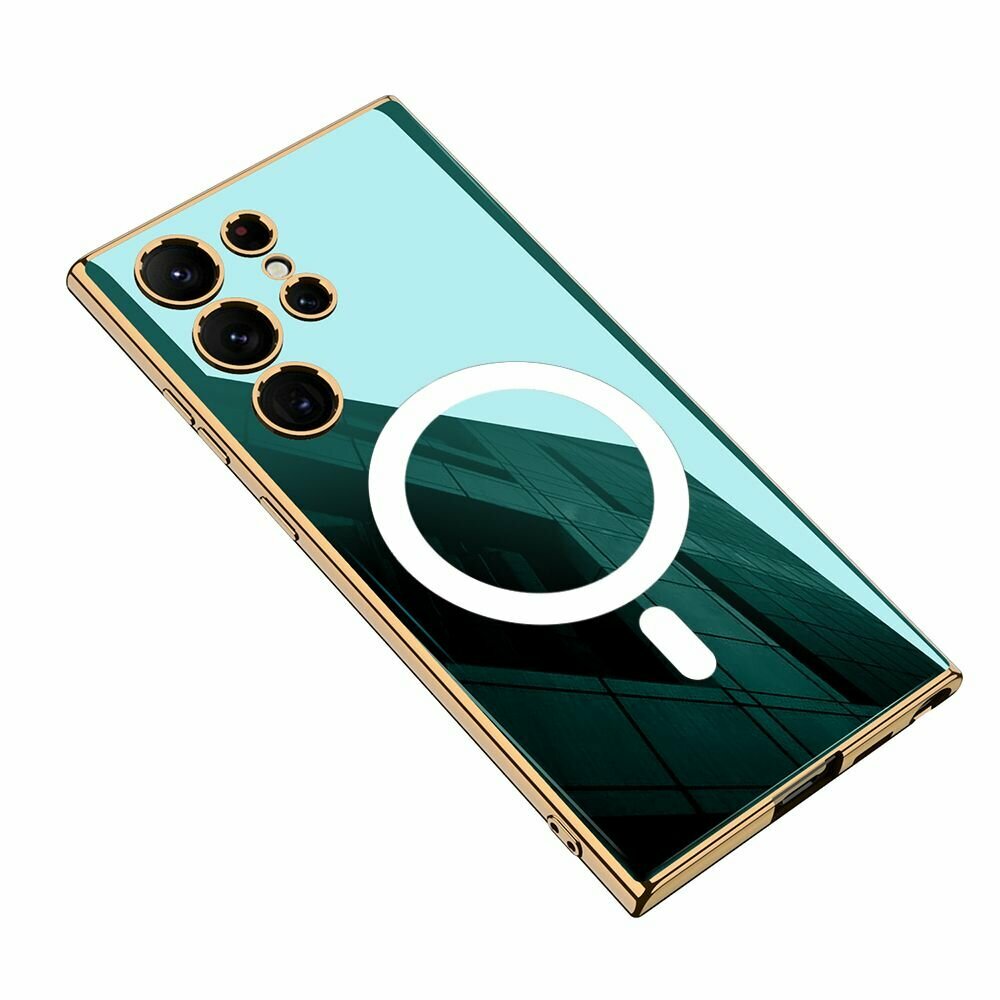 Чехол MyPads для Samsung Galaxy S23 Ultra, противоударный, зеленый
