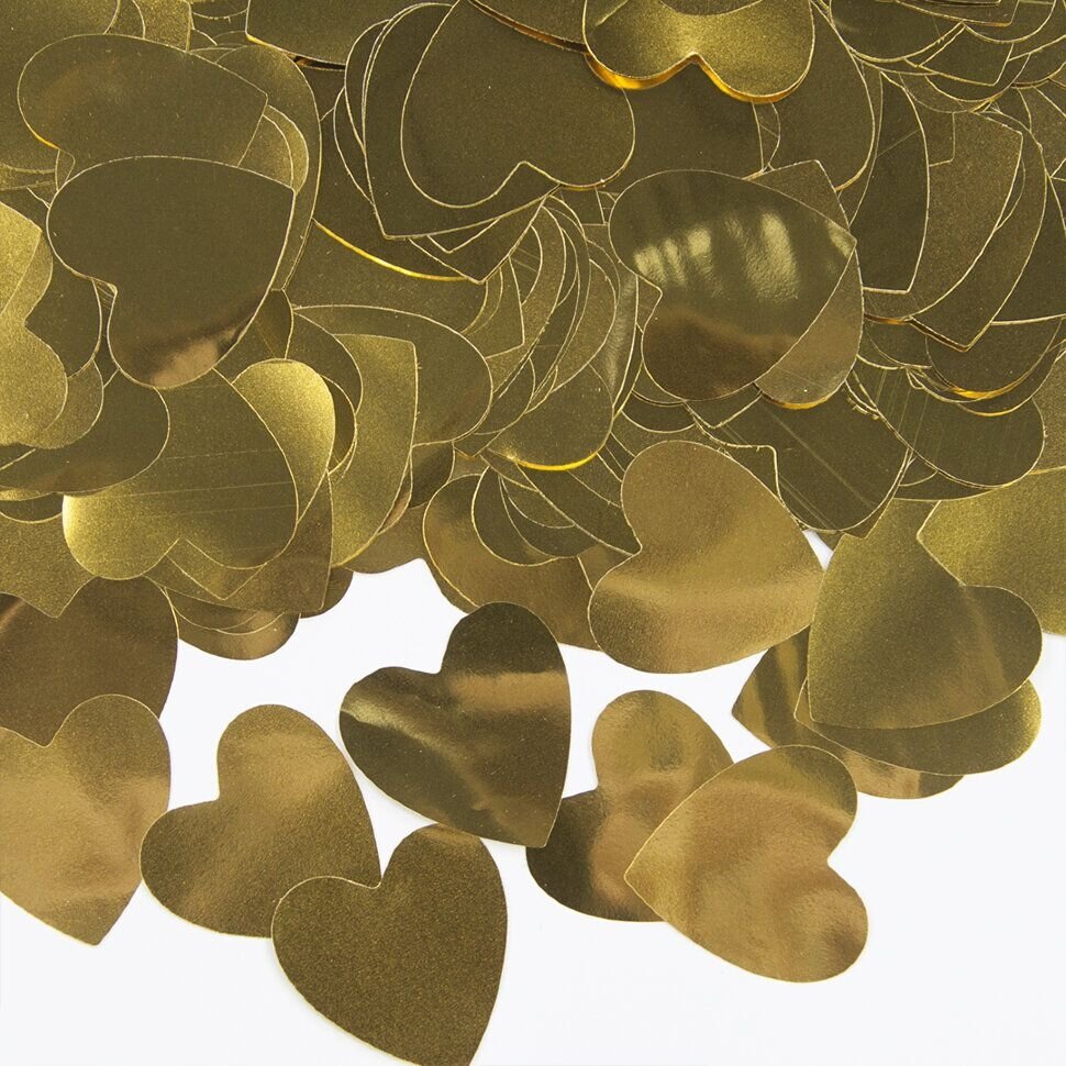 Конфетти фольга Сердце, Золото, Металлик, 2,5 см, 50 г.