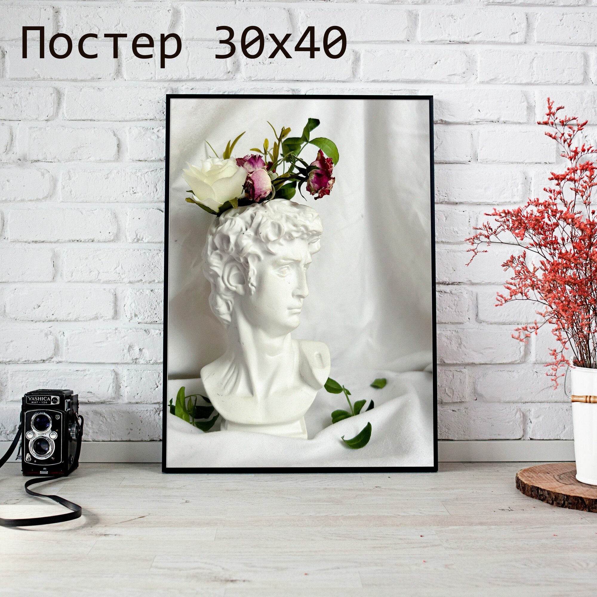 Постер "Давид" 30х40, минималистичное фото в скандинавском стиле для интерьера дома, гостиной, лофта, офиса, спальни
