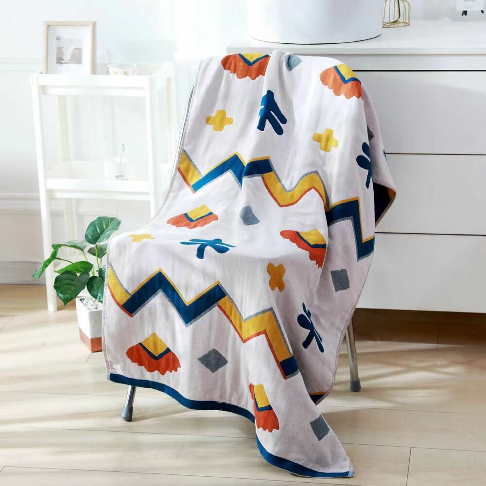 Марлевое хлопчатобумажное банное полотенце с животным рисунком 70X140 см