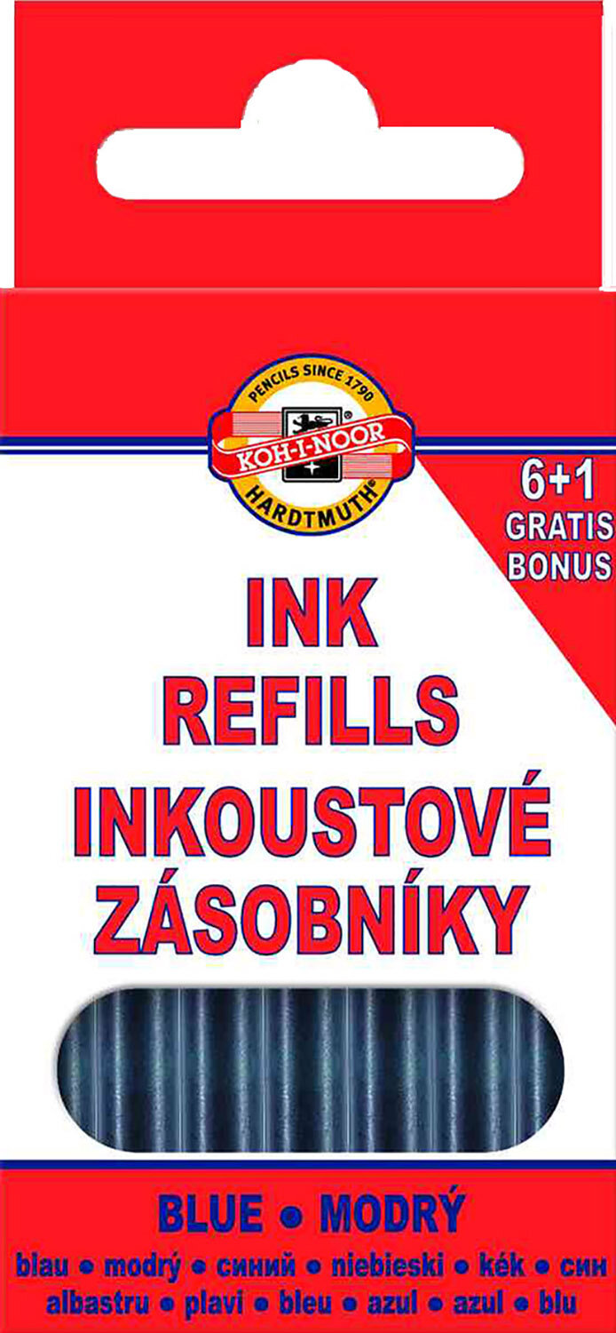 Картриджи для ручек 1007, 77 мм, 7 штук, синие