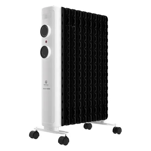 Масляный радиатор Royal Clima Laggio Nero ROR-LN9-2000M, с терморегулятором, 2000Вт, 8 секций, 3 режима, белый