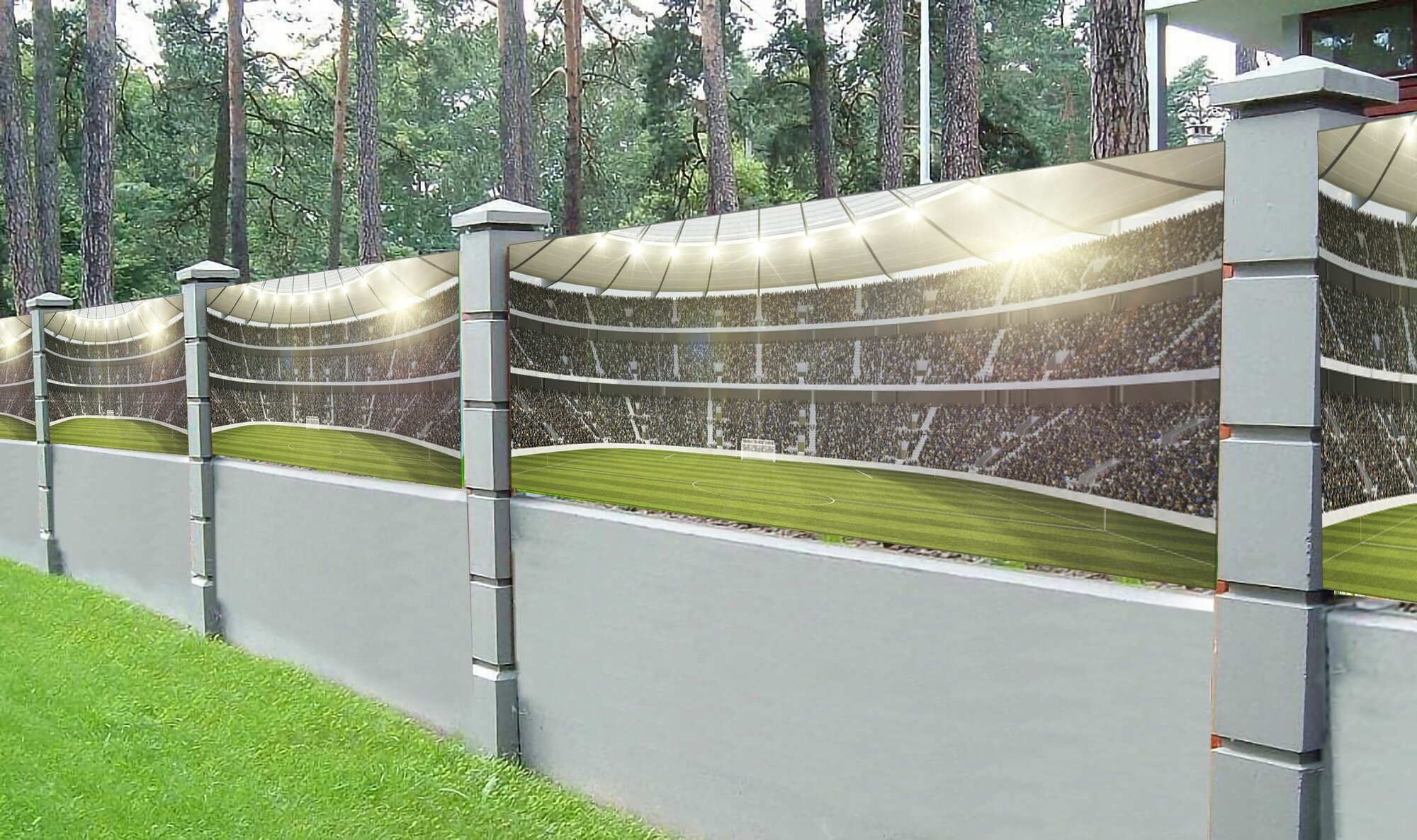 Фотосетка для забора, фасада Фотофасад с люверсами 3 х 1 м