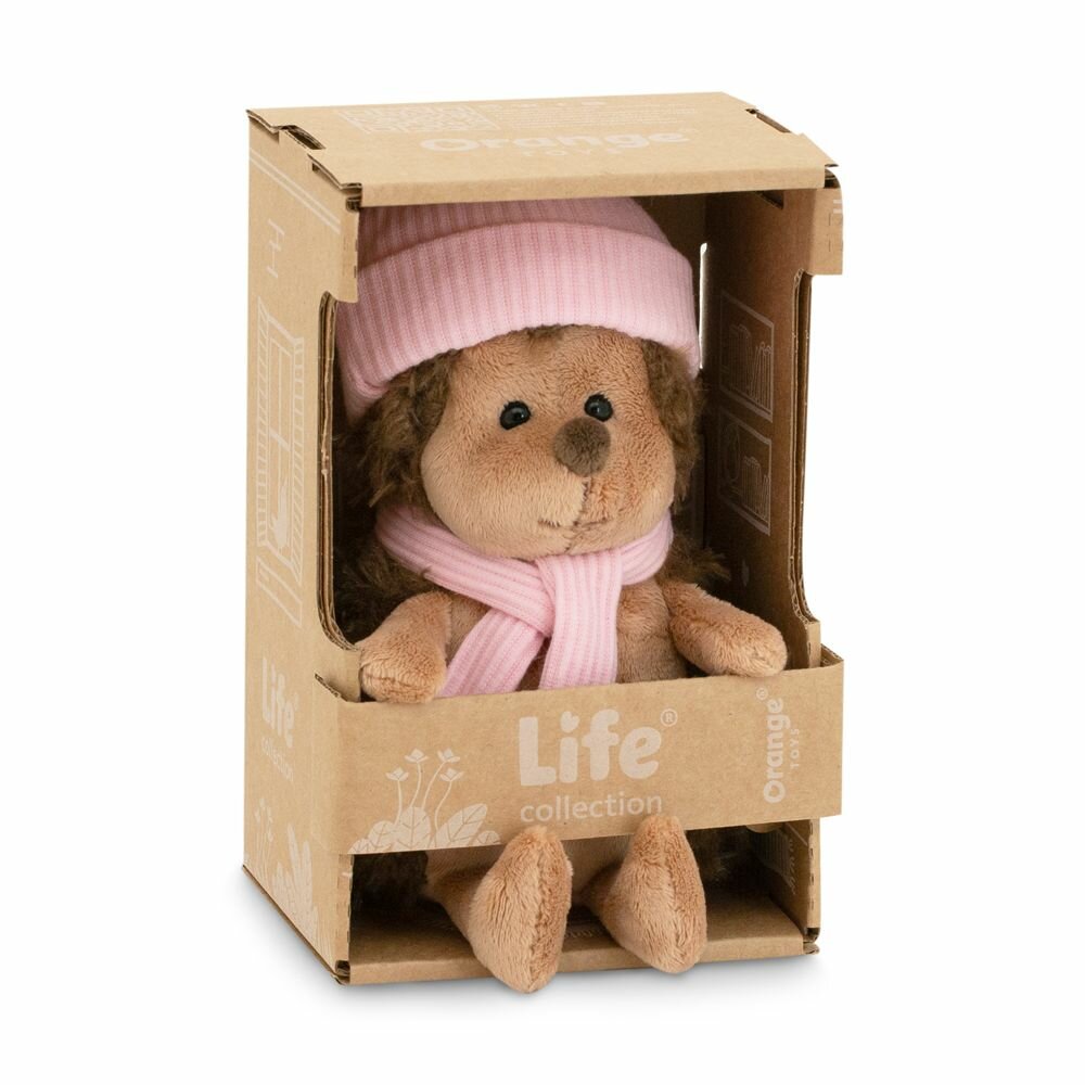 Игрушка мягкая Orange Life Ежинка Колючка в розовой шапке 15см