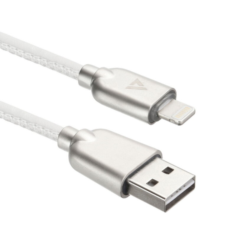 USB кабель ACD-Allure Lightning - USB-A Кожа, 1м, белый (ACD-U926-P5W)