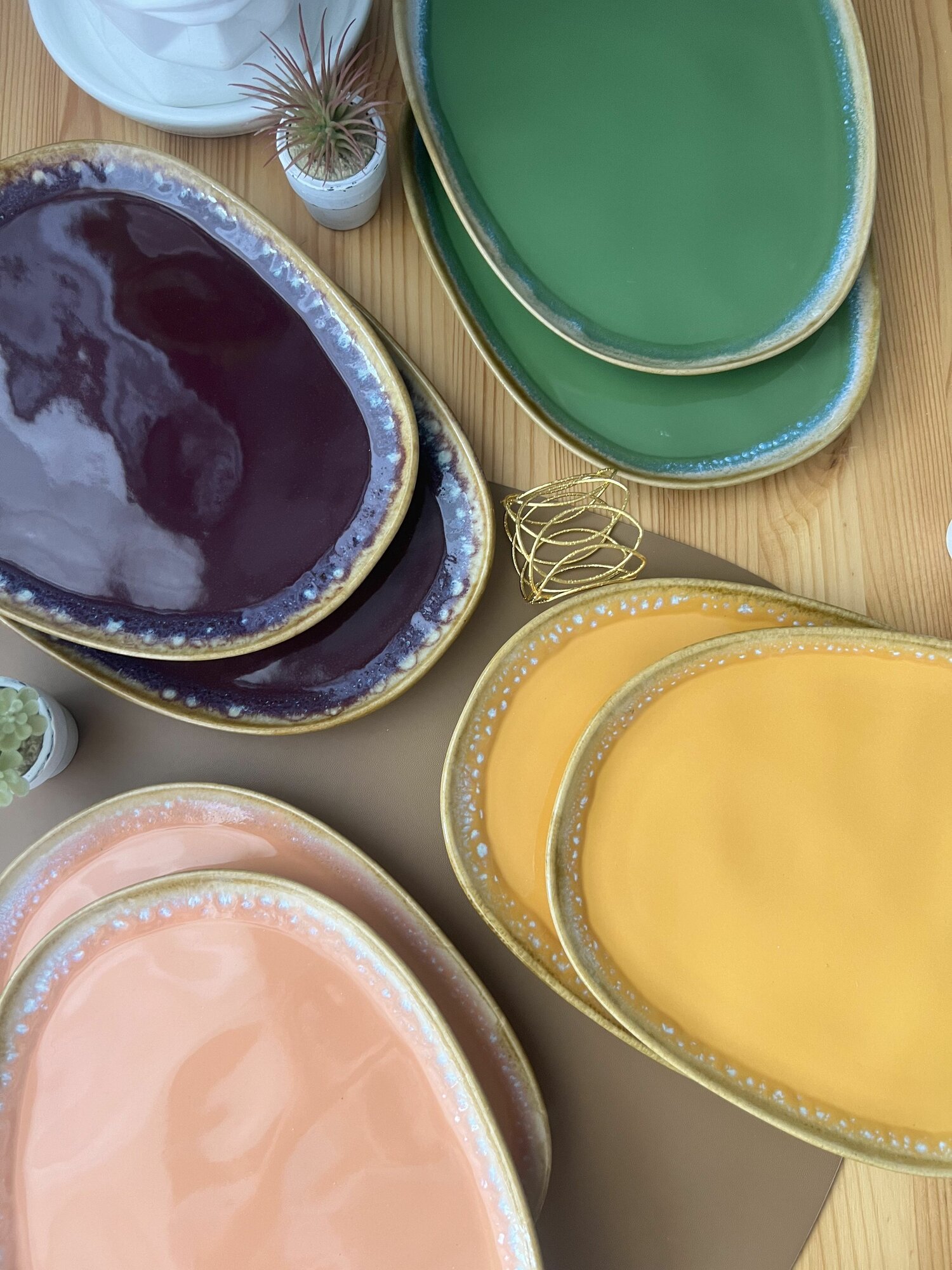 Набор десертных тарелок Keramika "Тетра" 23 см, 8 шт, цвет Микс