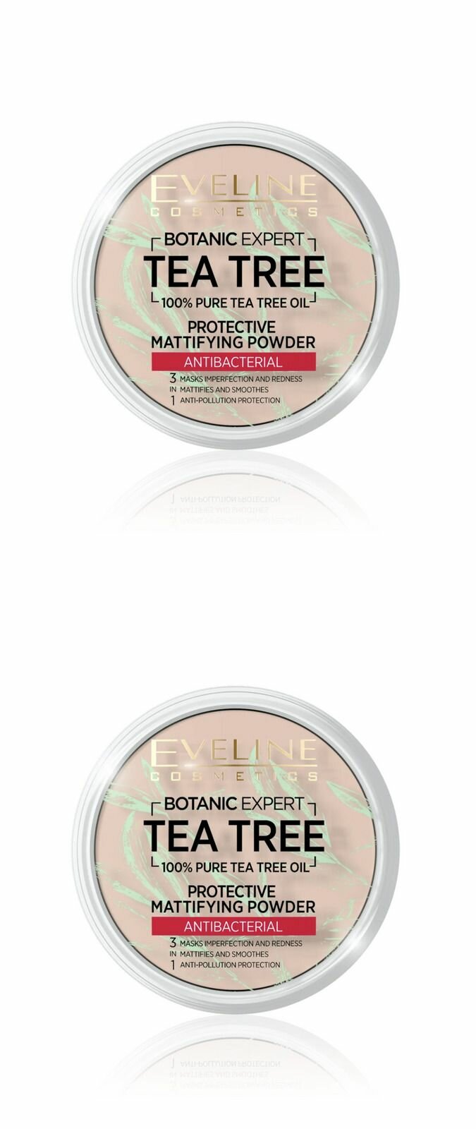 Eveline Cosmetics Пудра для лица Botanic Expert, № 003 Light Beige, матирующая, антибактериальная, 3в1, 9 гр, 2 шт.