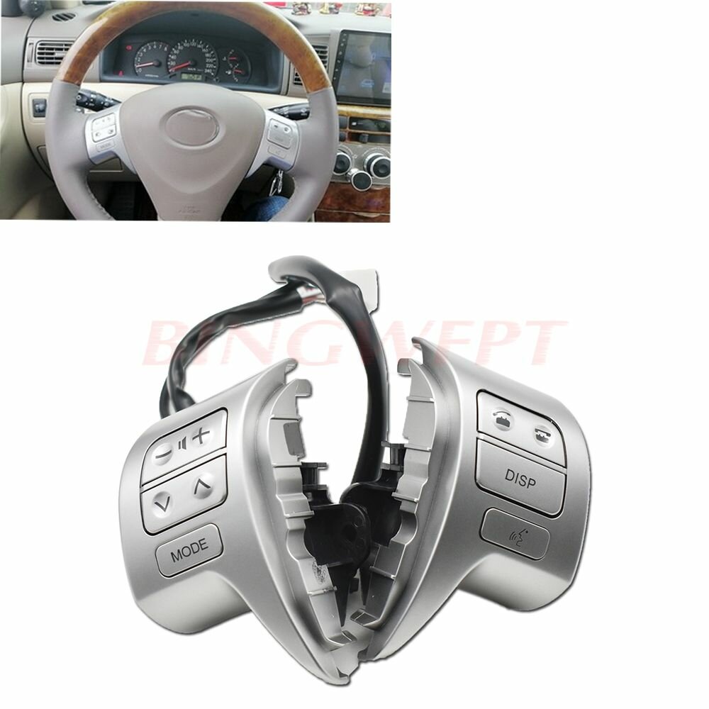 Кнопки на руль для Toyota Corolla ZRE150/ZRE151/ZRE152 (05.2007–05.2014), кнопка DISP — послепродажная замена, не оригинал