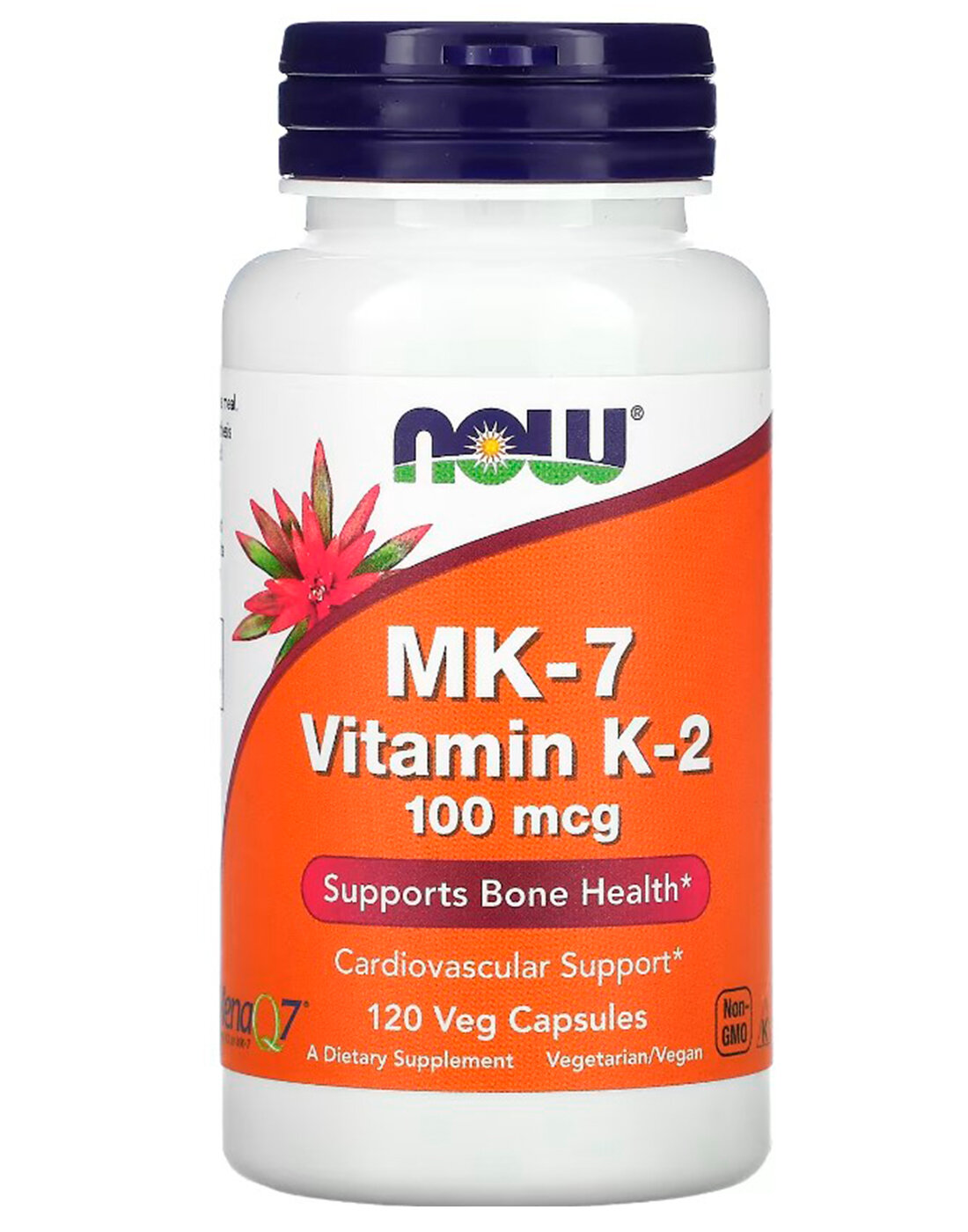 Now Foods, MK-7 Vitamin K-2, витамин К2 МК7, менахинон 100 мкг, 120 вегетарианских капсул