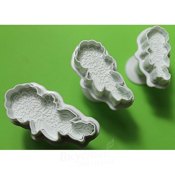 Выемка-плунжер для марципана/мастики кружевной цветок (Набор из 2 шт.)