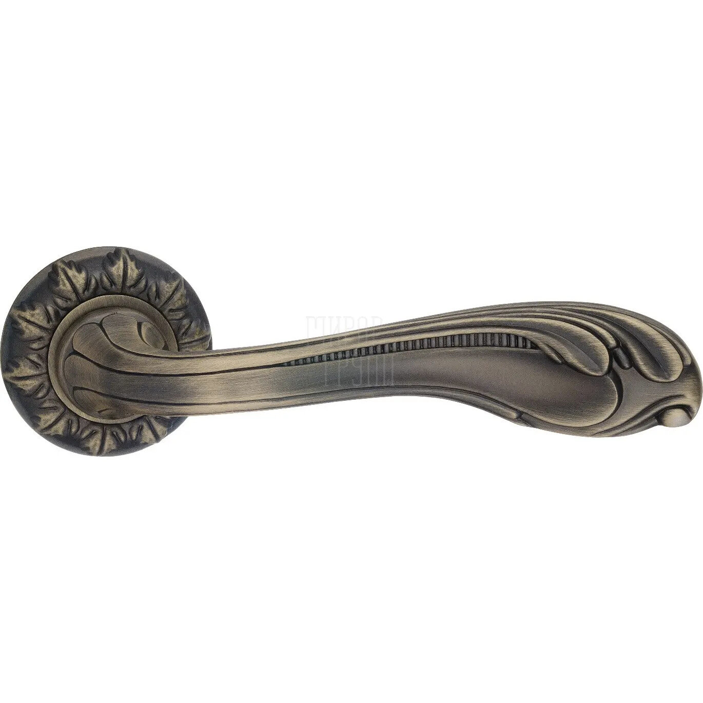 Дверные ручки Renz (Ренц) "Фабриано" INDH 64-10 на круглой розетке бронза античная матовая